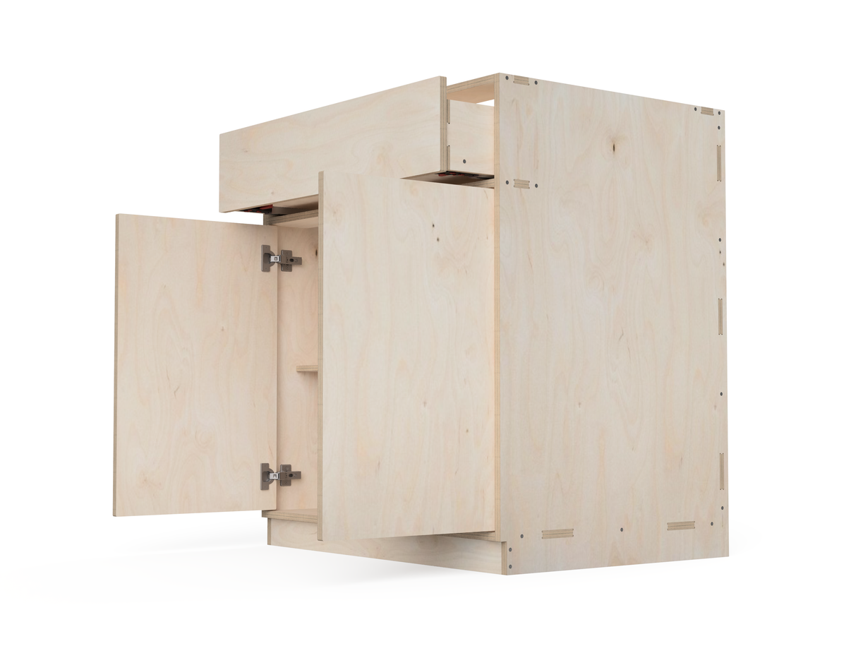 Double Kitchen Cabinet With One Drawer (Inset Door Cabinets) DXF Files ...