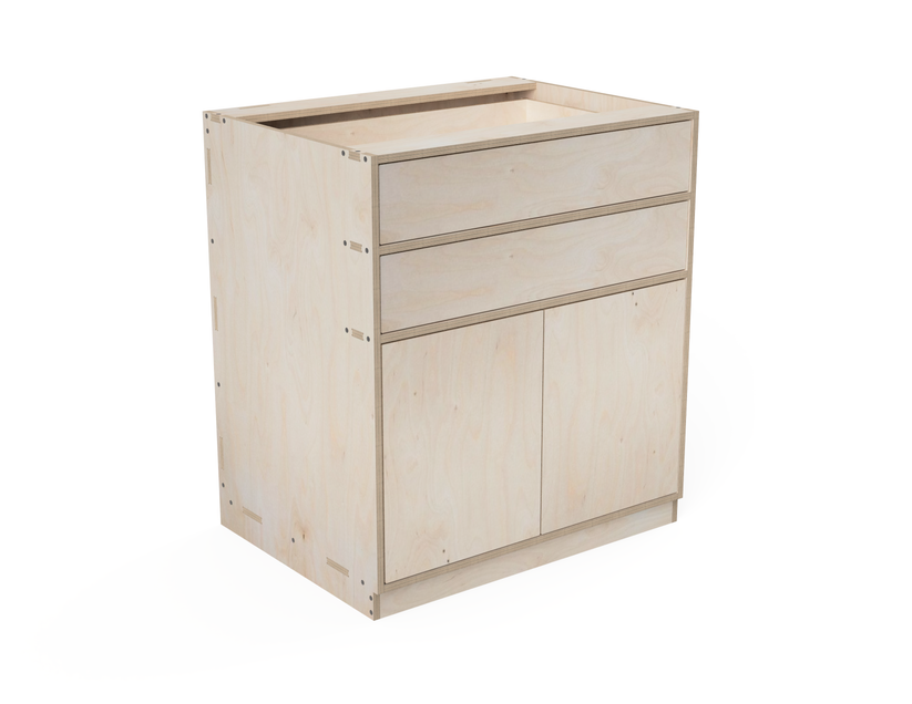 Double Kitchen Cabinet With Two Drawers (Inset Door Cabinets) DXF File ...