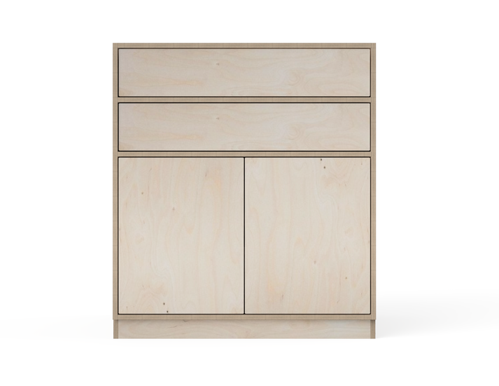 Double Kitchen Cabinet With Two Drawers (Inset Door Cabinets) DXF File ...