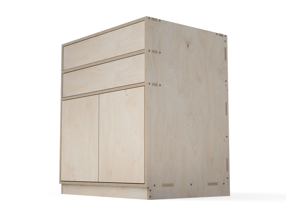 Double Kitchen Cabinet With Two Drawers (Inset Door Cabinets) DXF File ...